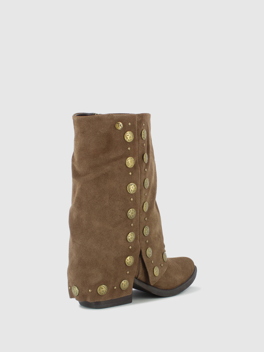 Botas com Fecho em Taupe – Foreva